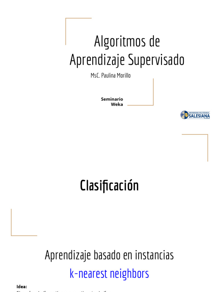 Algoritmos de Aprendizaje Supervisado | PDF | Máquinas de vectores ... Algoritmos de Aprendizaje Supervisado | PDF | Máquinas de vectores ...
