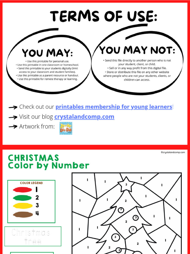 Christmas Color by Number Printables | PDF | Seasonal Traditions | Folk ...