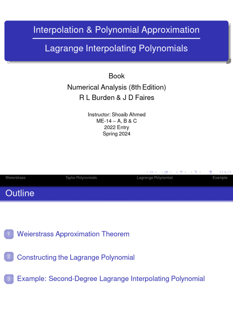 Lagrange Interpolation Slides | PDF | Polynomial | Interpolation