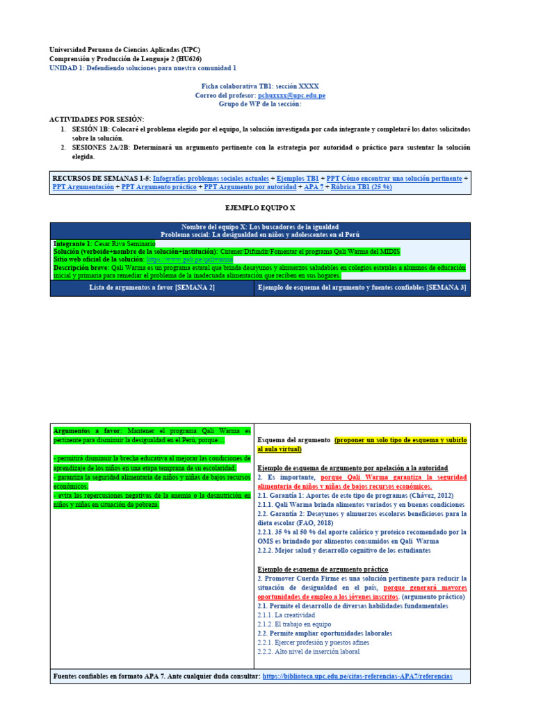 HU626 Ficha colaborativa TB1 - 2024 | PDF | Residuos | La violencia contra las mujeres
