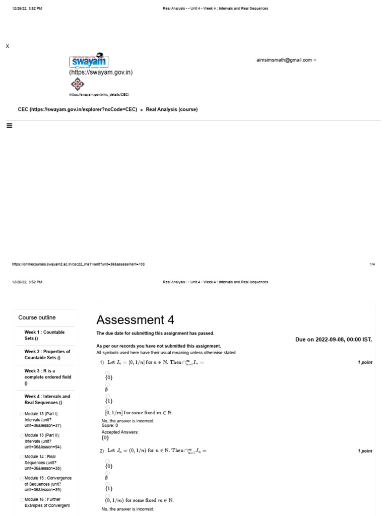 Real Analysis - - Unit 4 - Week 4 _ Intervals and Real Sequences | PDF | Sequence | Real Analysis