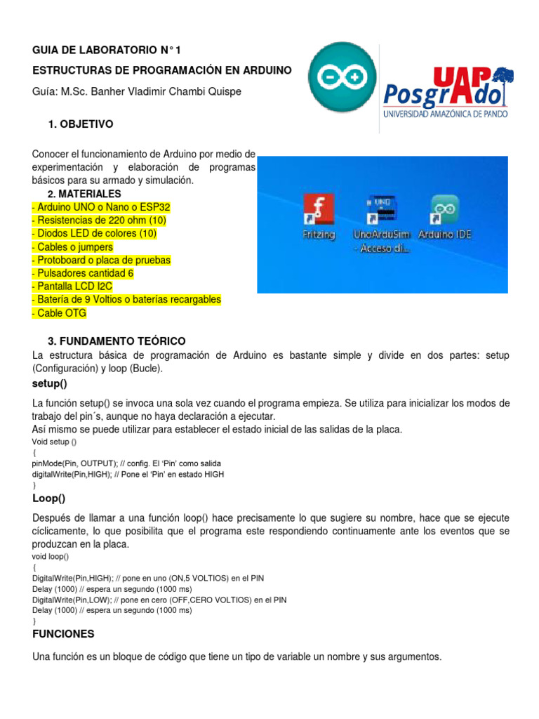 Guia 1 Arduino Uap Pdf Variable Informática Poco 