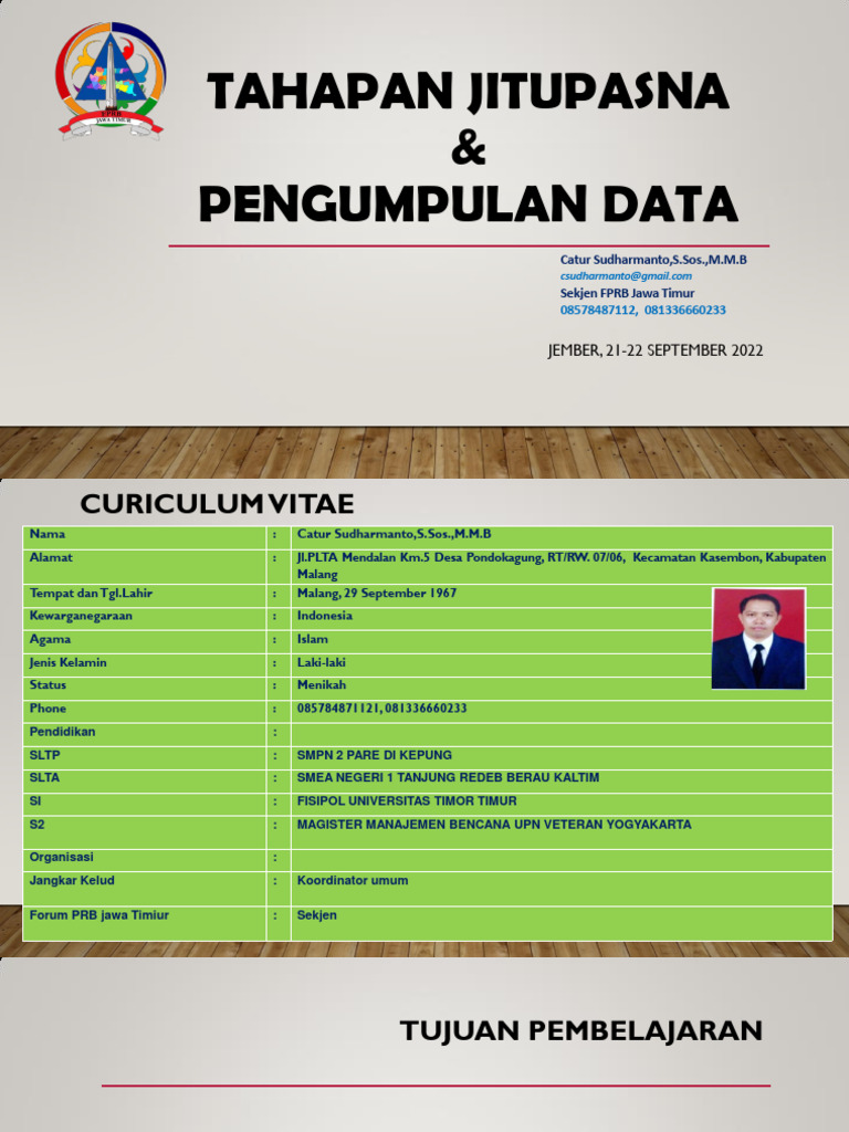 Tahapan Jitu Pasna Dan Pengumpulan Data - Jember - 2022 | PDF