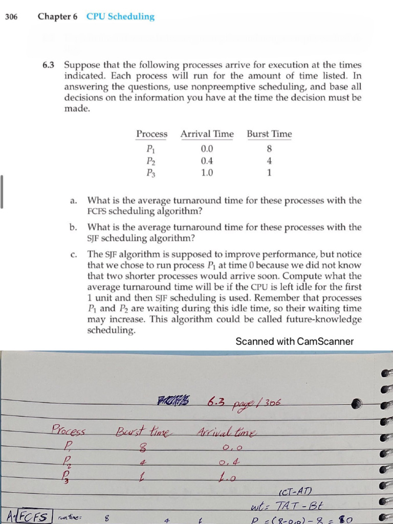 Example On CPU Scheduler Chapter | PDF