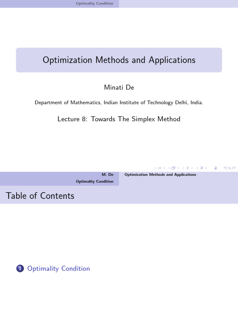Lect8 Optimization | PDF | Mathematical Optimization | Basis (Linear Algebra)