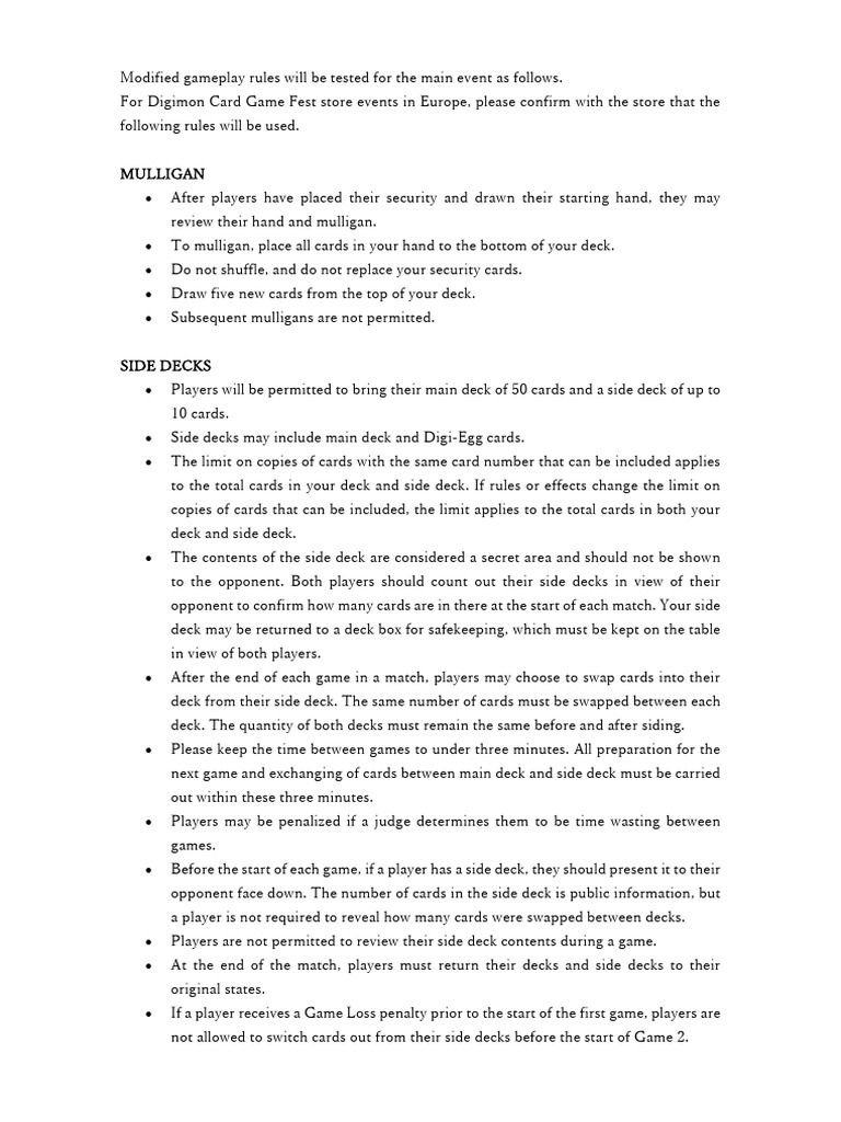 Modified Rules | PDF | Playing Cards | Consumer Goods