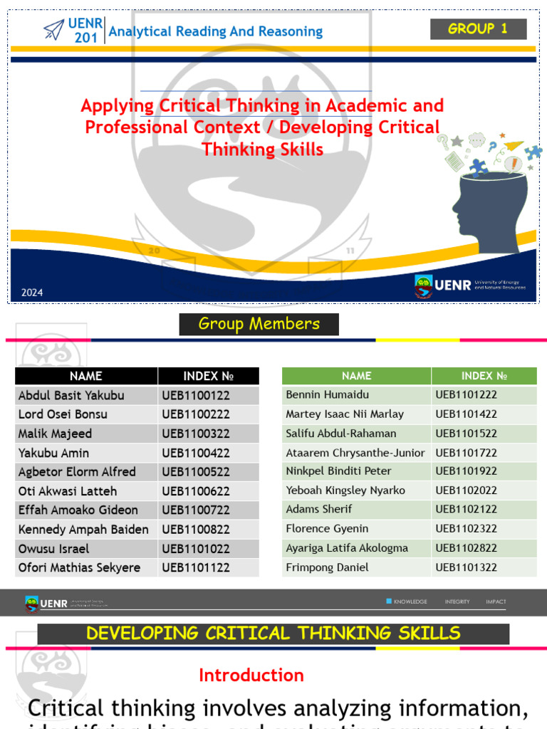 Analytical Reading & Reasoning | PDF | Critical Thinking | Knowledge