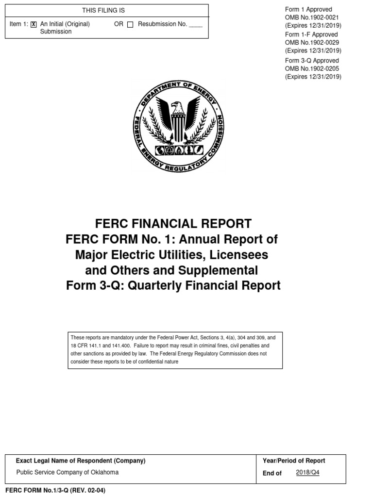 FERC Form 1 & 3-Q Filing Guide | PDF | Fair Value | Federal Energy ...