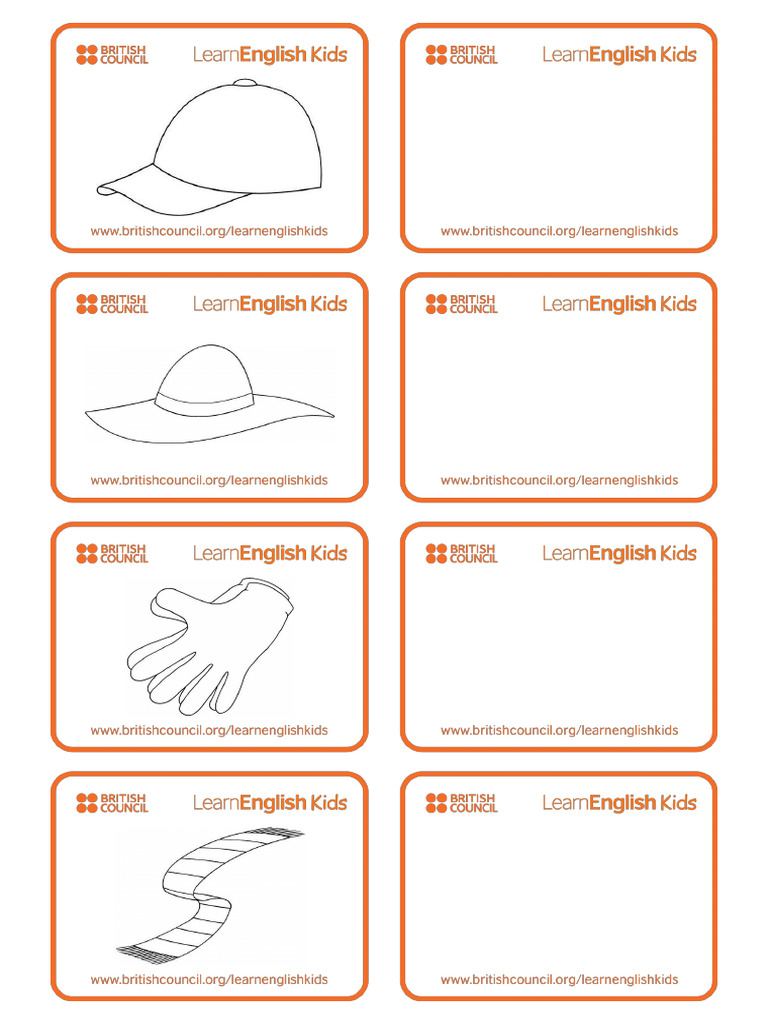 Flashcards Accessories BW | PDF