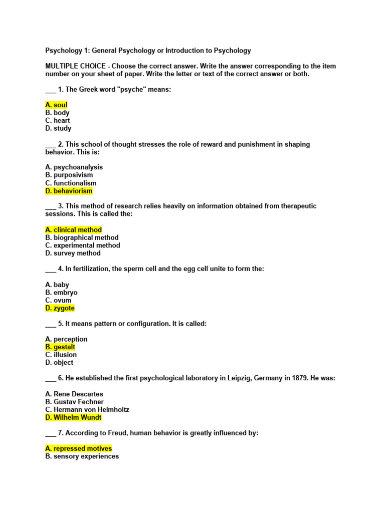 Bs Psychology Eviewer | PDF | Psychology | Behavioural Sciences