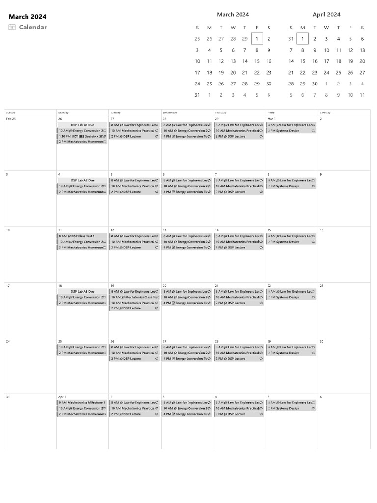 March Calendar | PDF