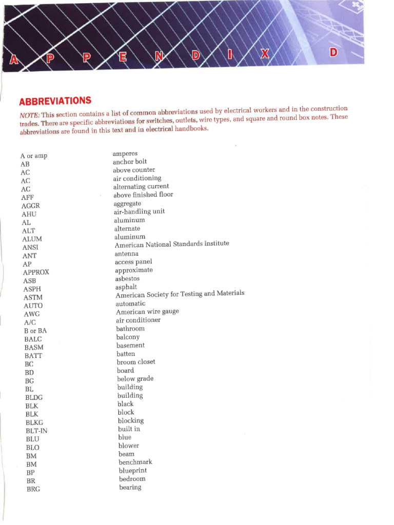 Blueprint Reading Abbreviations | PDF