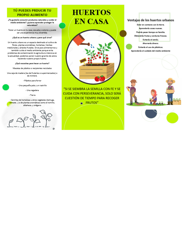 Tríptico Huertos | PDF | Huerta | Vegetales