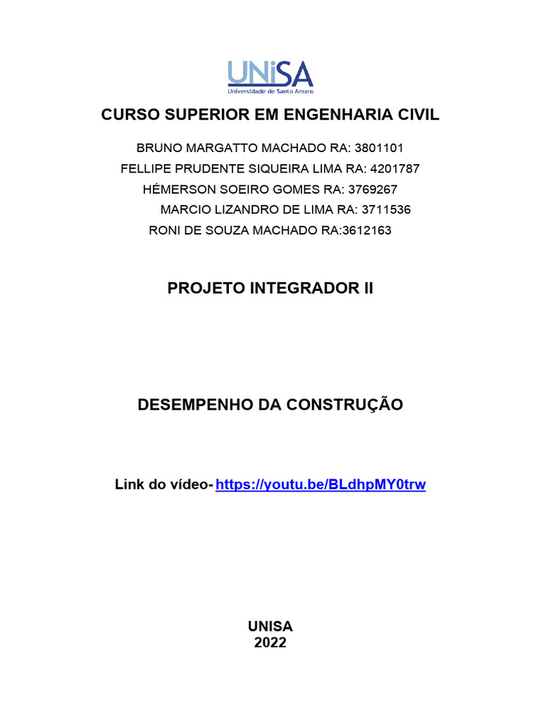 PROJ INT ENG CIVIL VIGAS Atualizado 12 | PDF | Argamassa (alvenaria) | Umidade