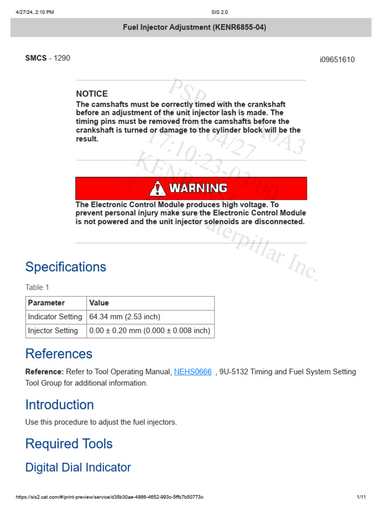 Fuel Injector Adjustment Guide | PDF | Screw | Engine Technology