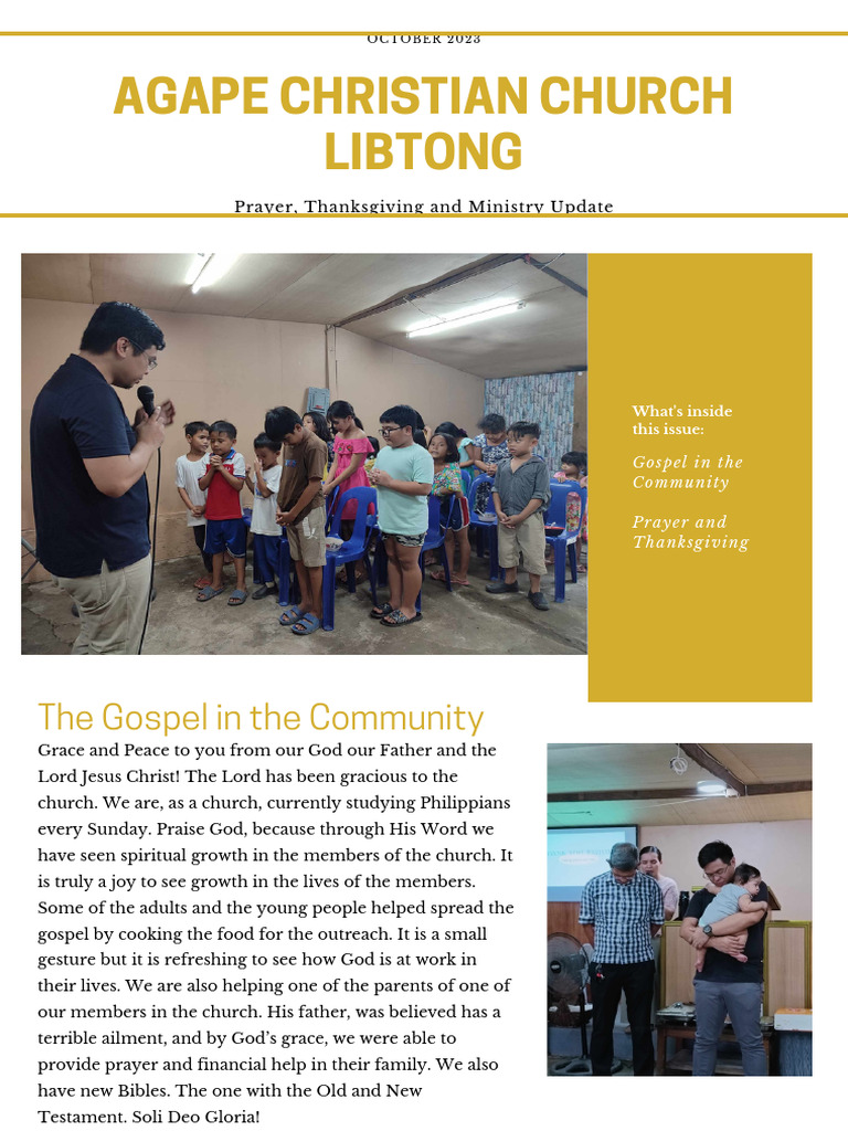 Agape Newsletter October | PDF | Prayer | Jesus