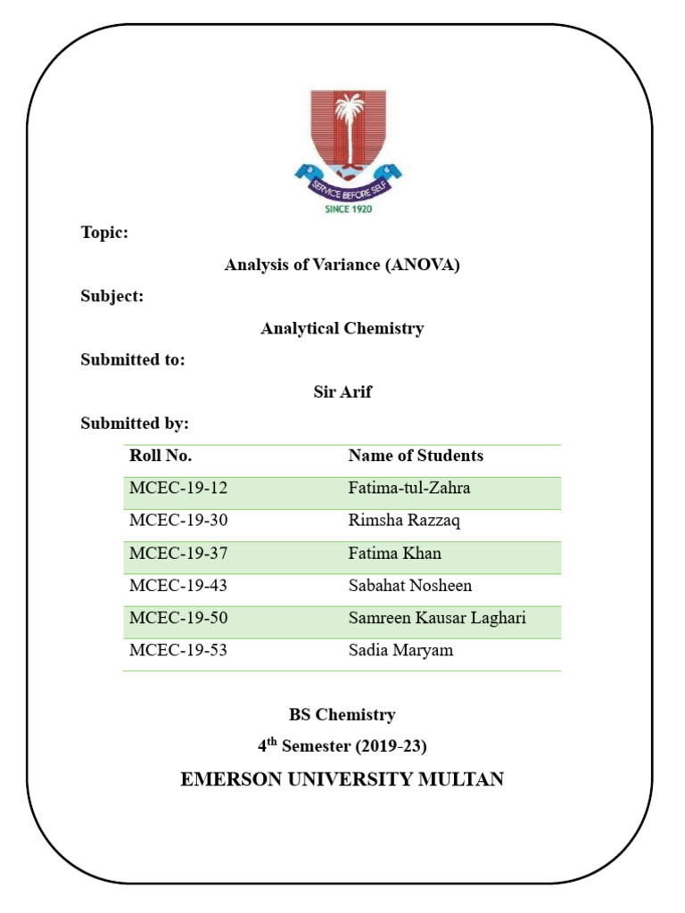 Analysis of Variance (ANOVA) | PDF | Analysis Of Variance | Errors And Residuals