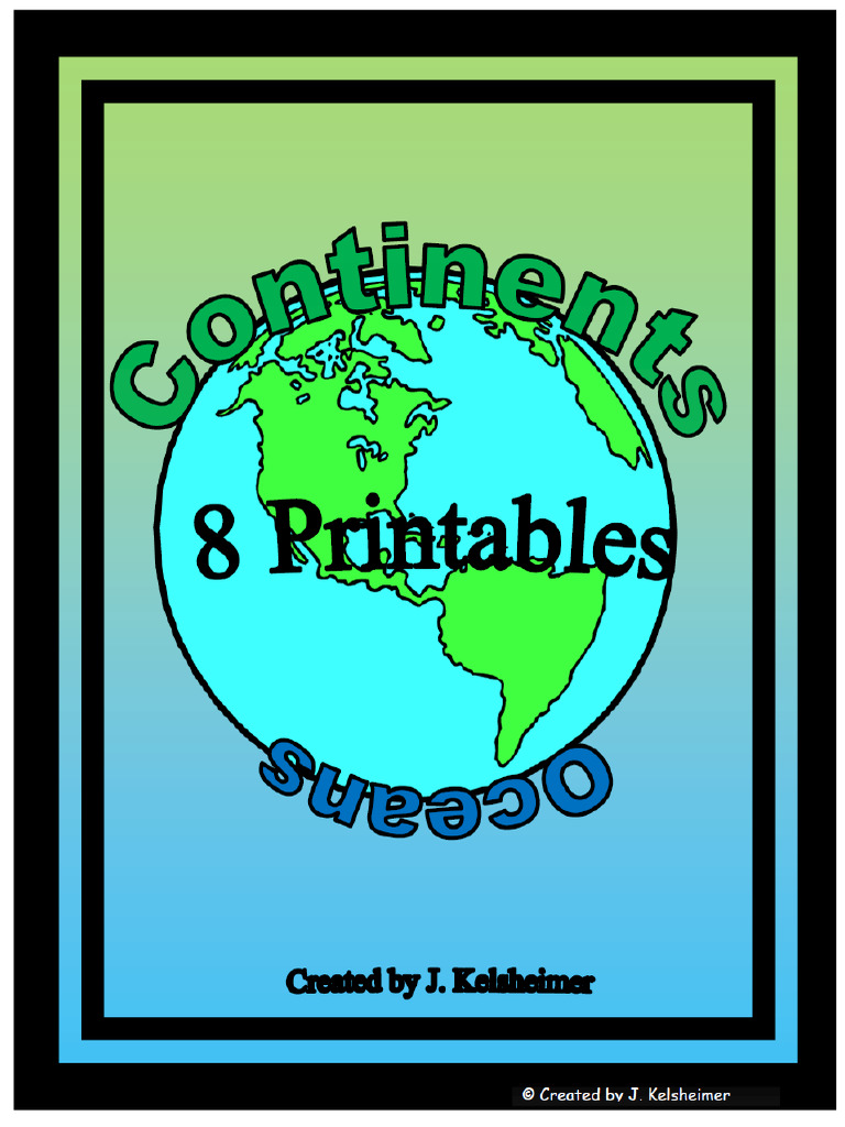Continents and Oceans Worksheet | PDF | Continent | Europe