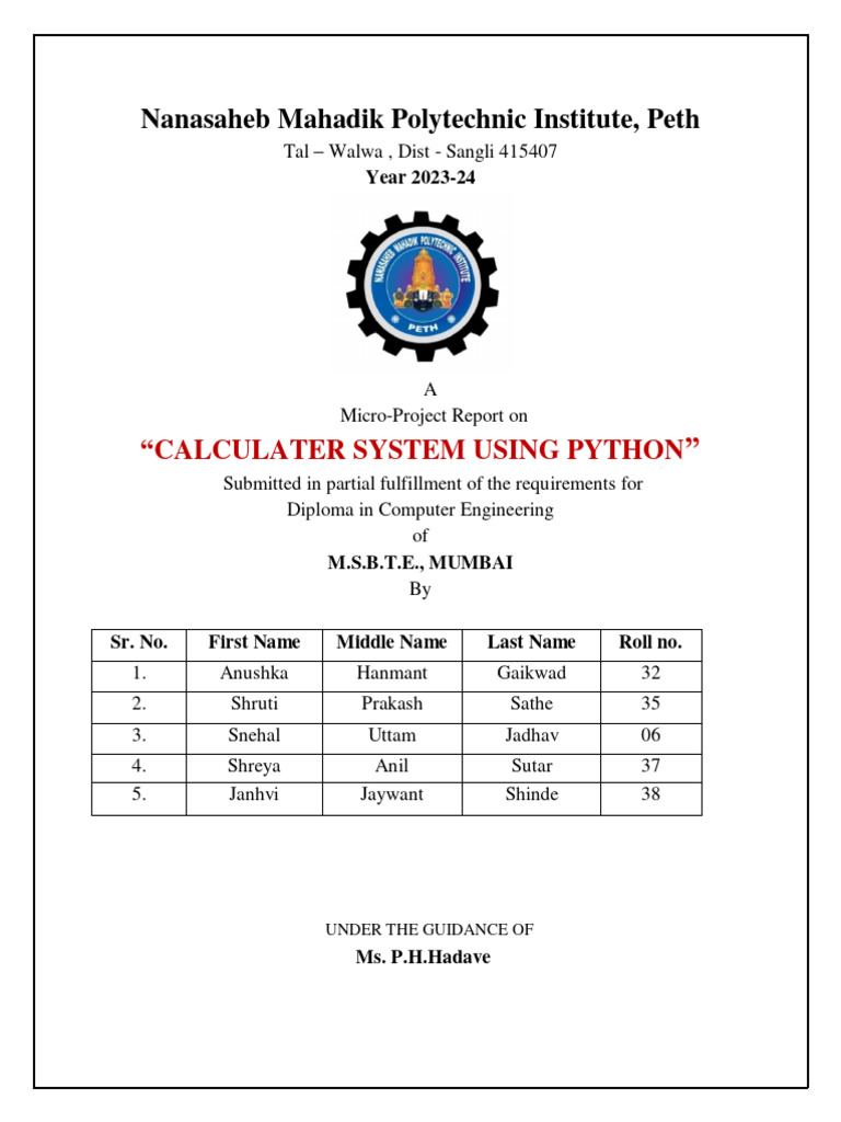 Final Micro Project 1 | PDF | Multiplication | Computer Science