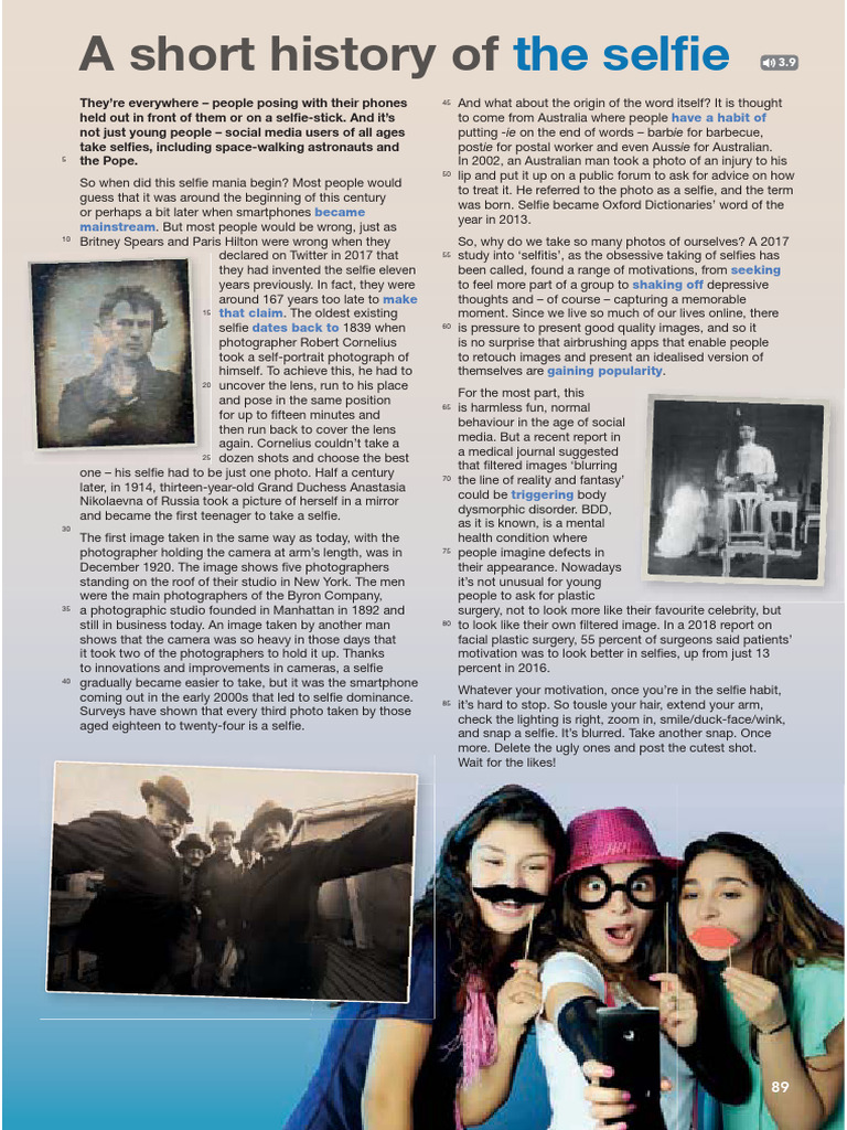 A Short Story of the Selfie | PDF | Selfie