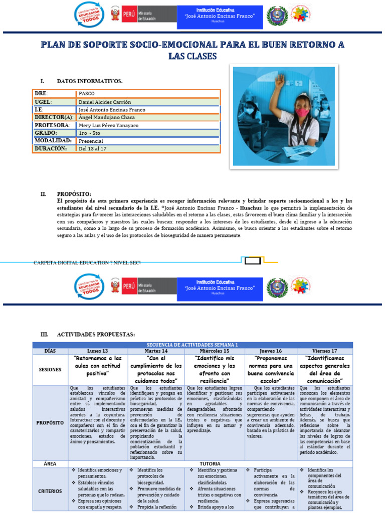 Plan de Sopor - Emocional | PDF | Resiliencia psicológica