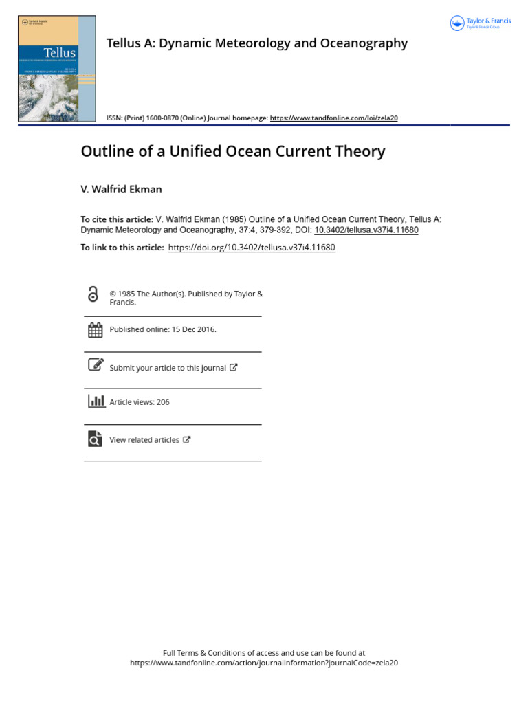 Outline of a Unified Ocean Current Theory | PDF | Force | Friction