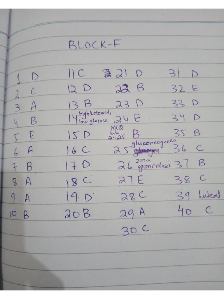 5.block F Key KGMC Pre Proff | PDF