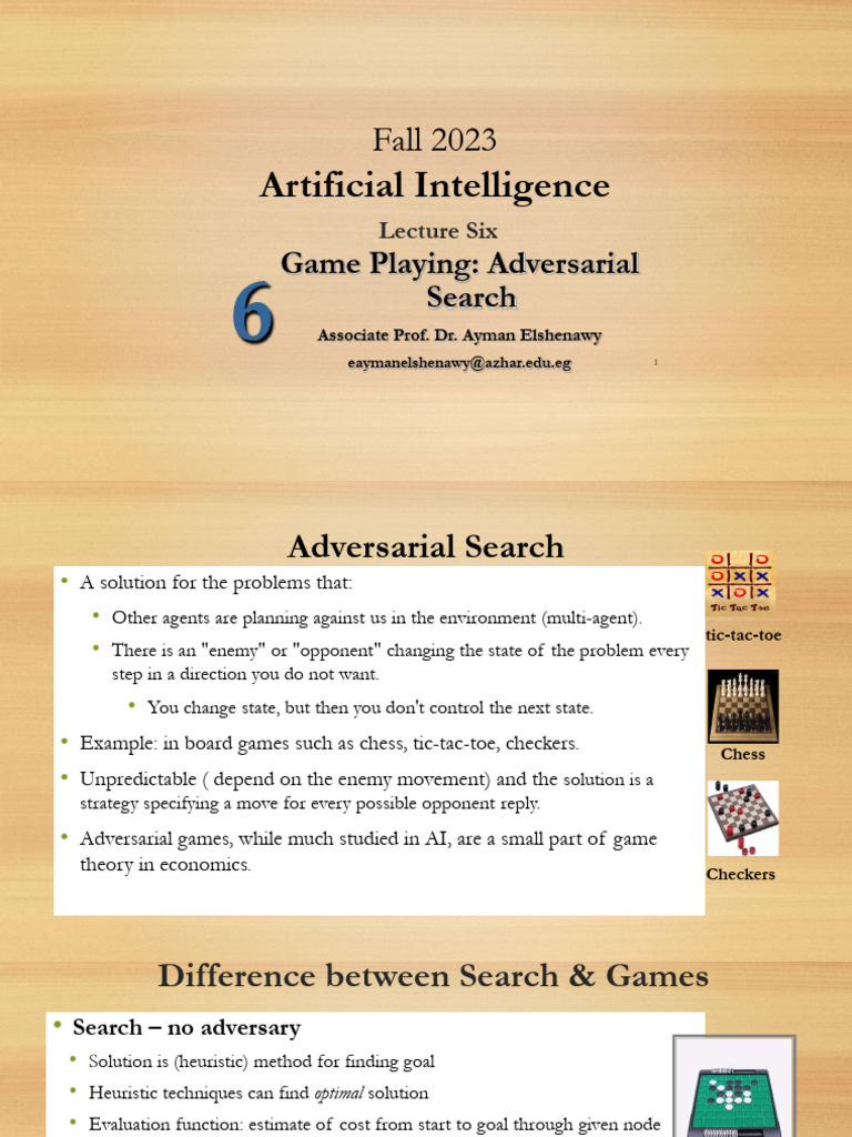 Set394 Ai Lecture 06 Adversarial Search Pdf Algorithms Theoretical Computer Science