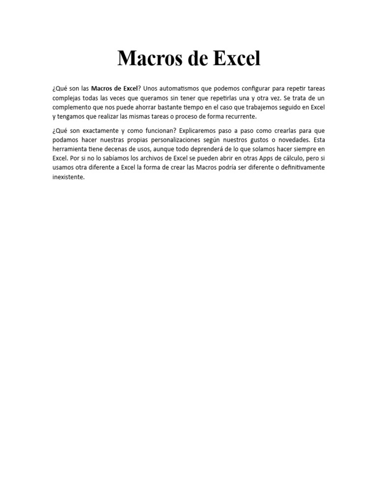 Macros de Excel 29-JUN-22 | PDF | Macro (informática) | Microsoft Excel