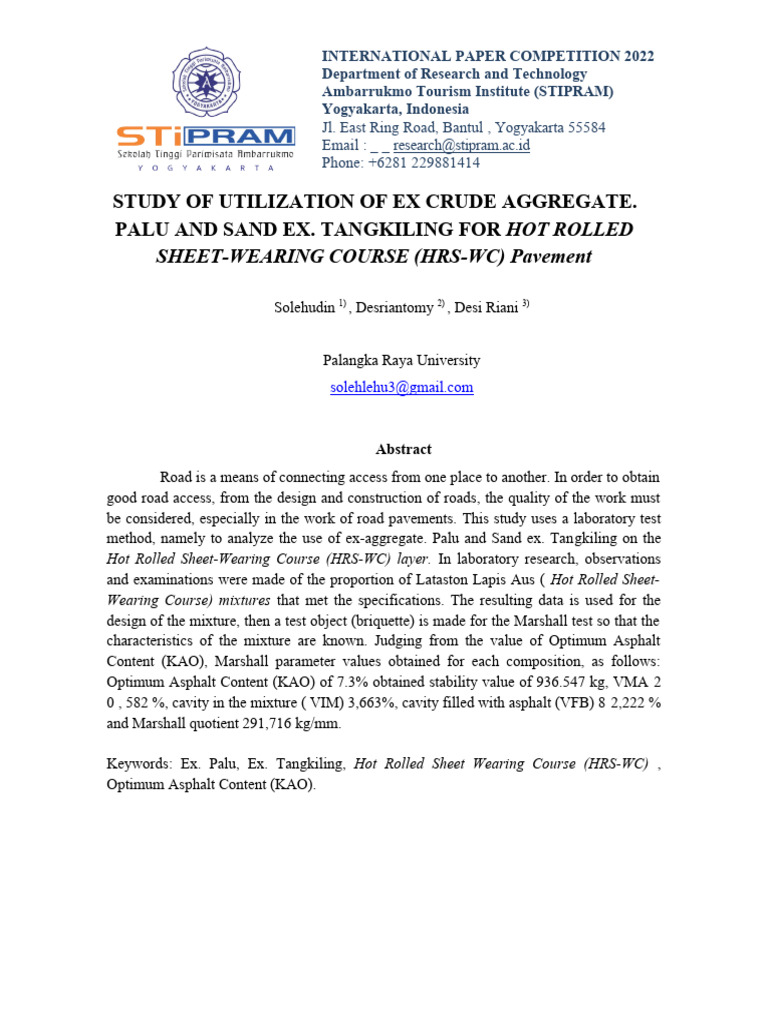 Jurnal Pasir Tangkiling | PDF | Road Surface | Construction Aggregate