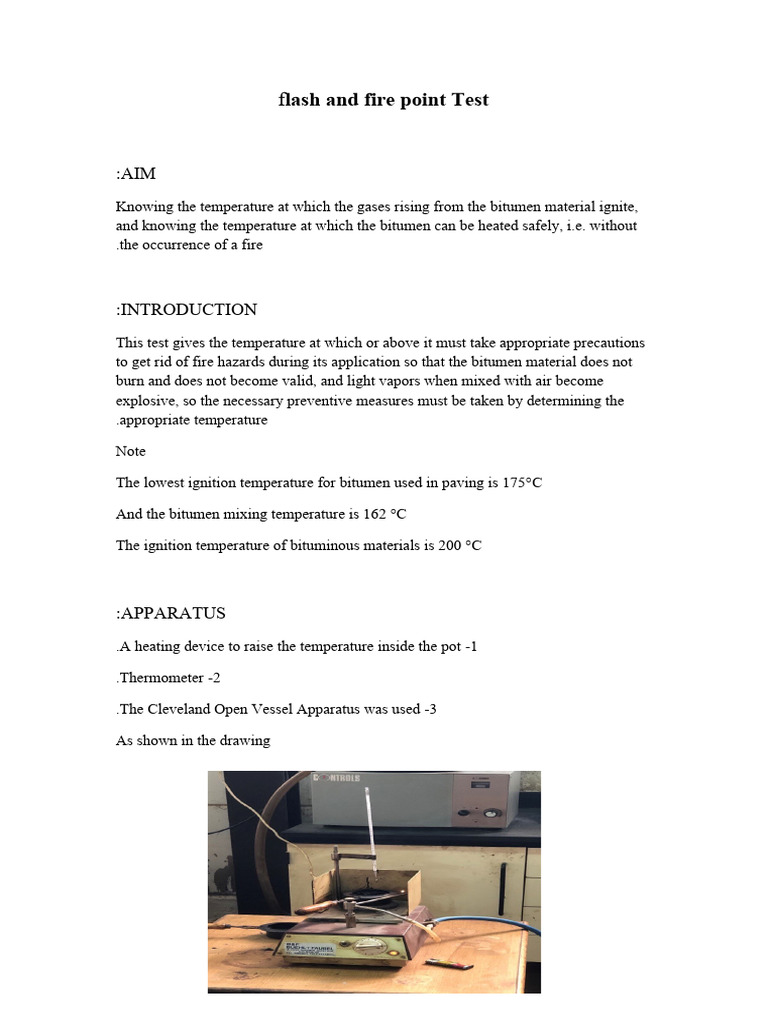 Flash and Fire Point Test . | PDF