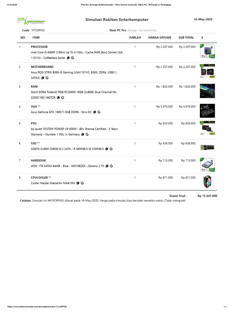 Preview Simulasi Enterkomputer - Toko Online Komputer, Rakit PC, Termurah & Terlengkap | PDF