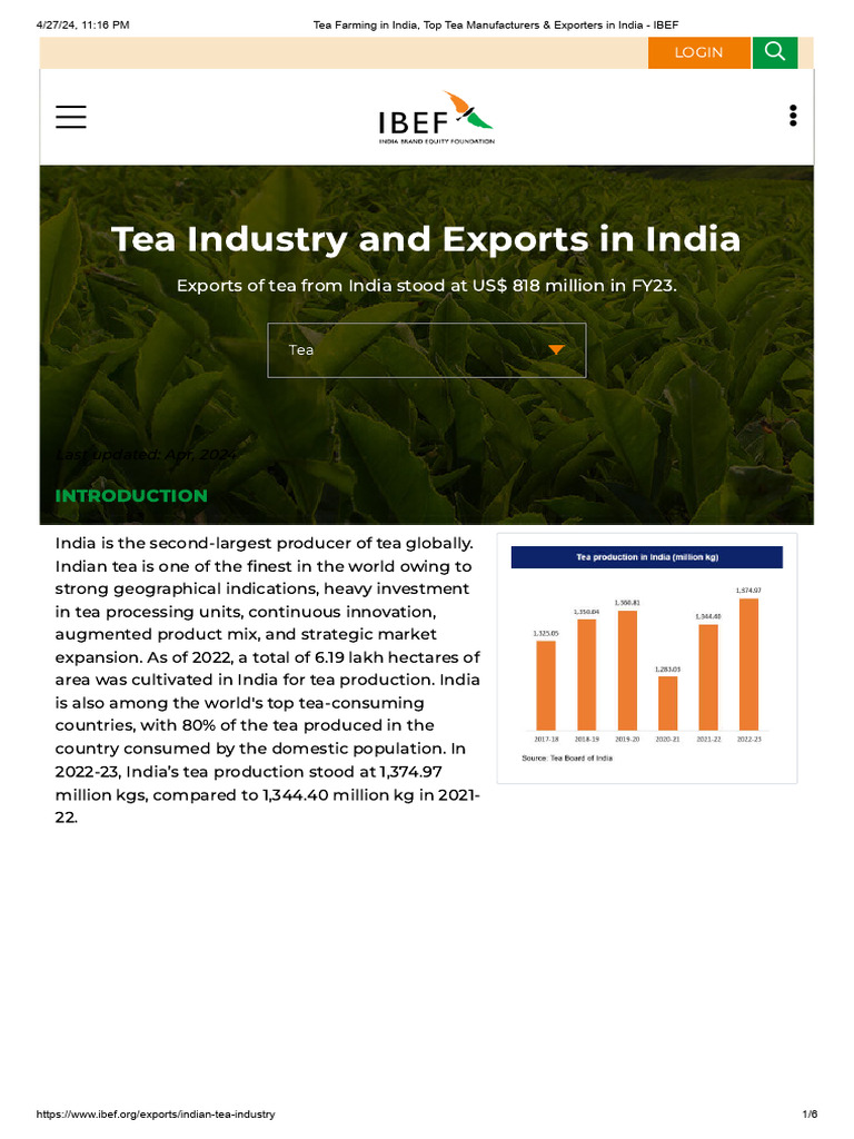 India's Thriving Tea Industry | PDF | Tea | Economies