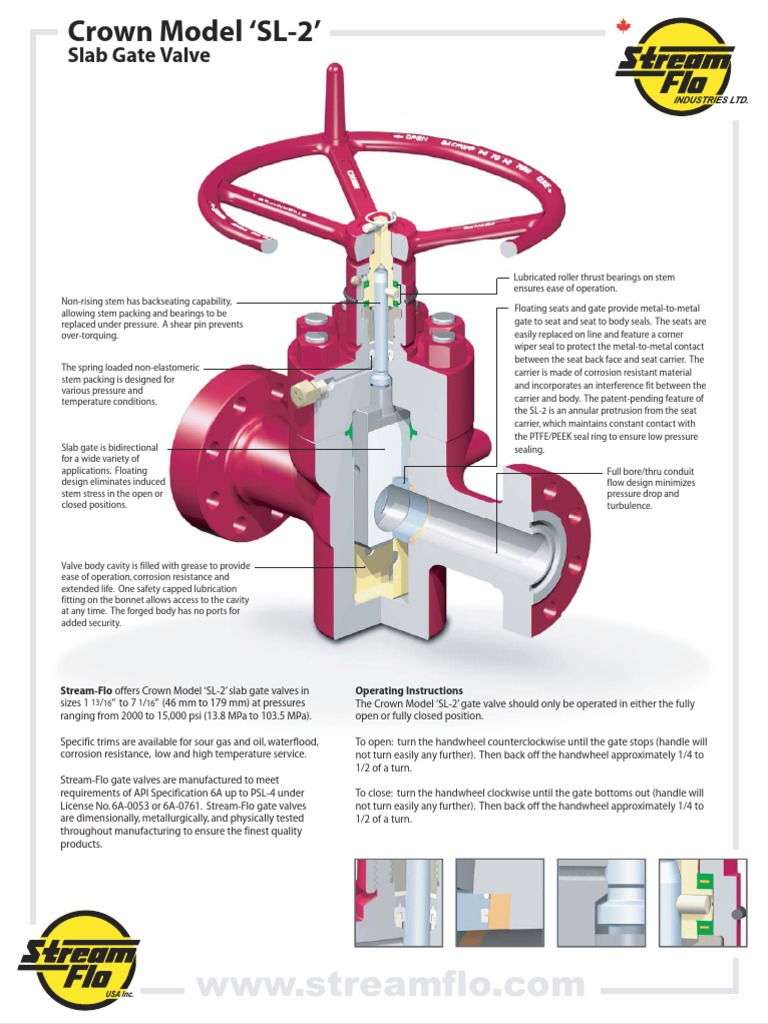 Model SL-2 Gate Valve | PDF | Valve | Bearing (Mechanical)