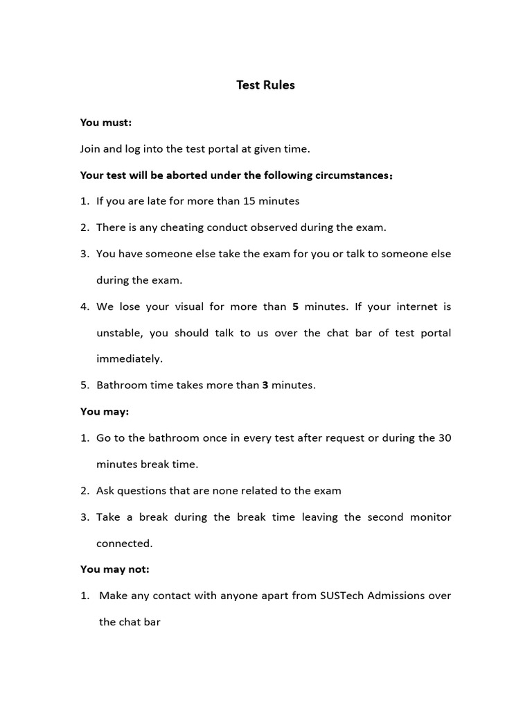 Exam Conduct Guidelines | PDF