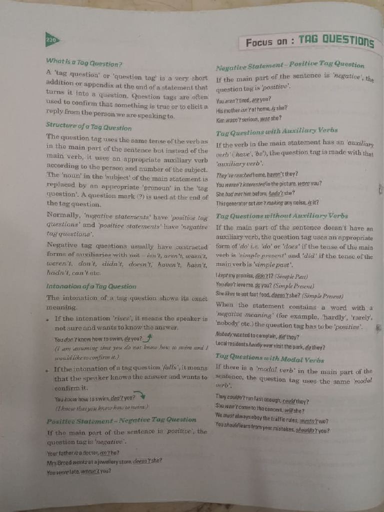 Understanding Tag Questions in English | PDF | Linguistics | Morphology