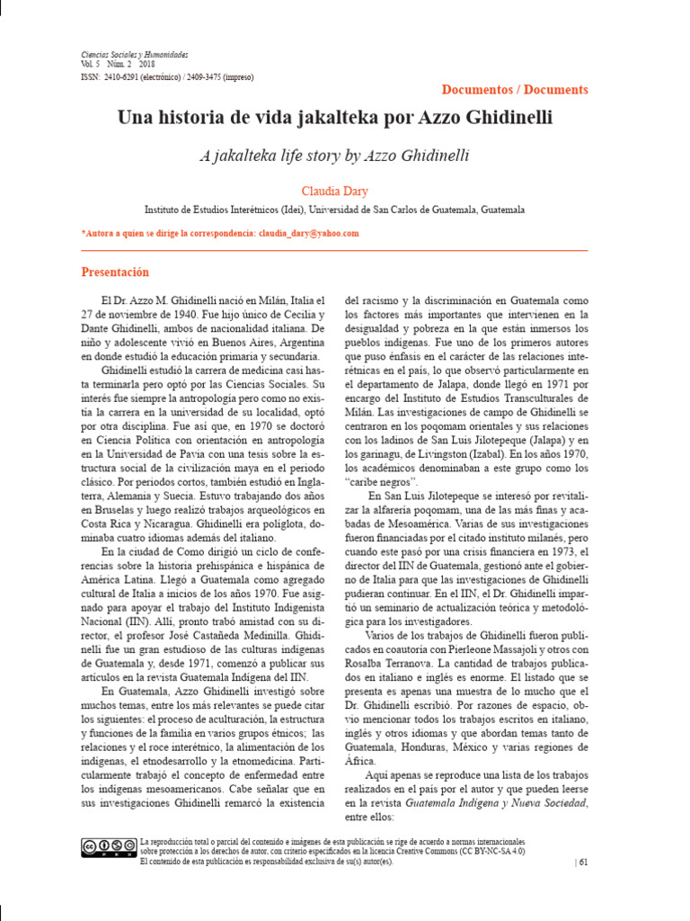 Dary C 2018-Una Historia de Vida Jakalteka Por Azzo Ghidinelli | PDF ...