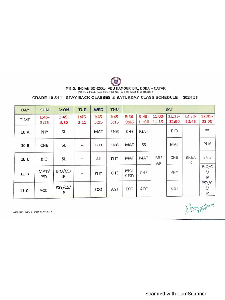 Stay Back Timetable W.E.F 28 April 2024 - 1 | PDF