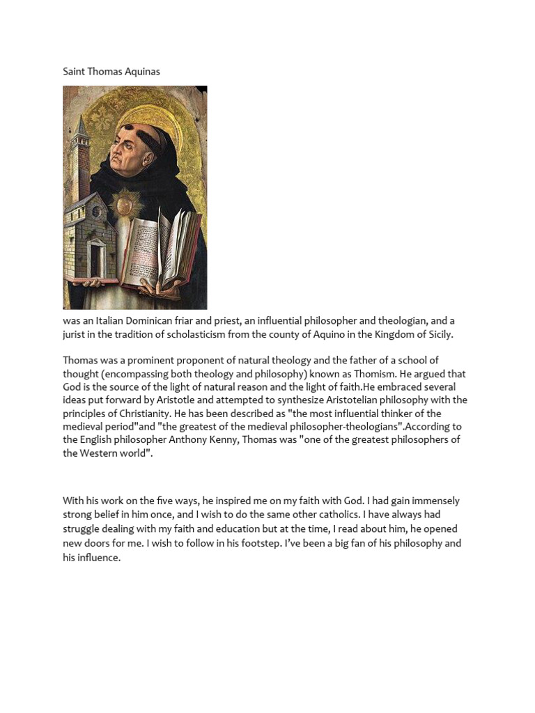 Saint Thomas Aquinas | PDF