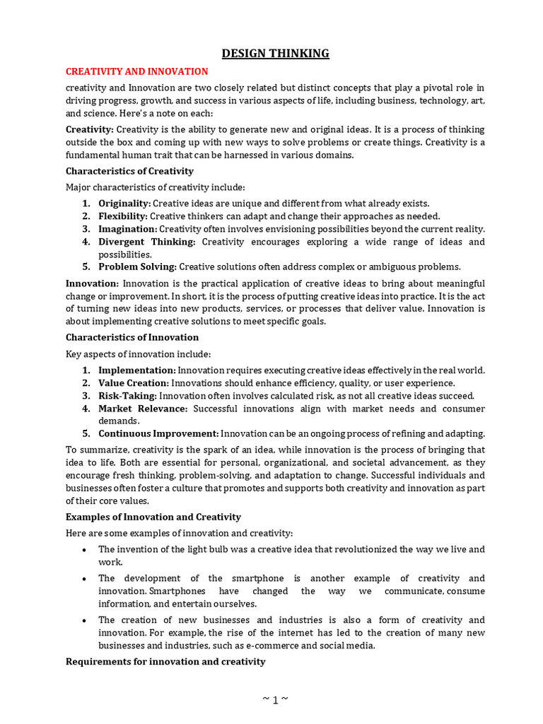 Design Thinking2 | PDF | Creativity | Innovation