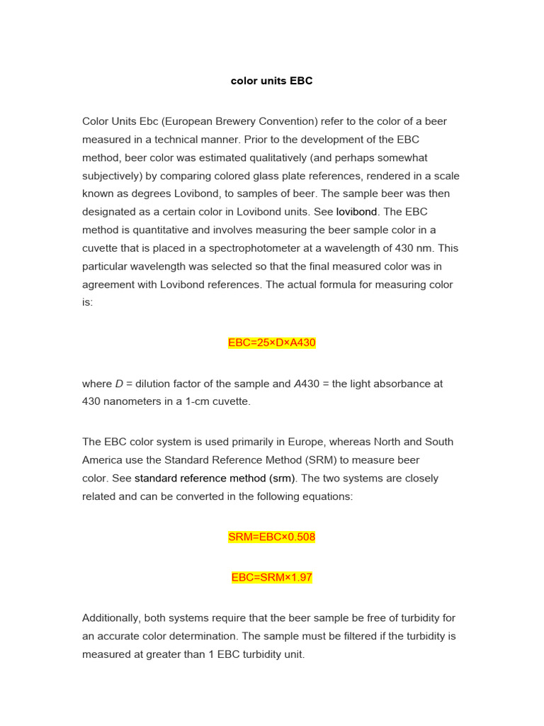 Color Units EBC | PDF