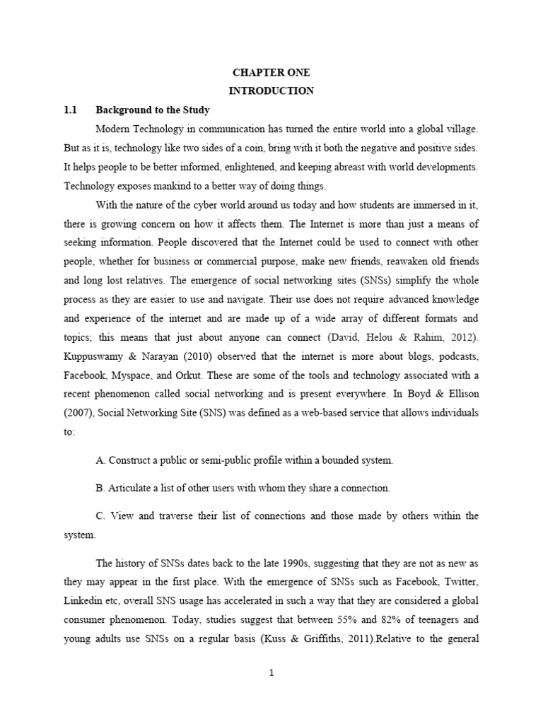 Chapter One & Two | Download Free PDF | Mass Media | Social Networking ...