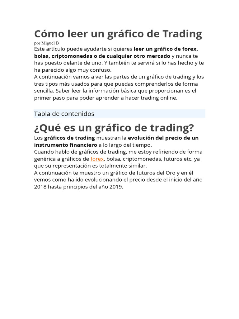 Guía Básica para Leer Gráficos de Trading | PDF | Comerciante (Finanzas)