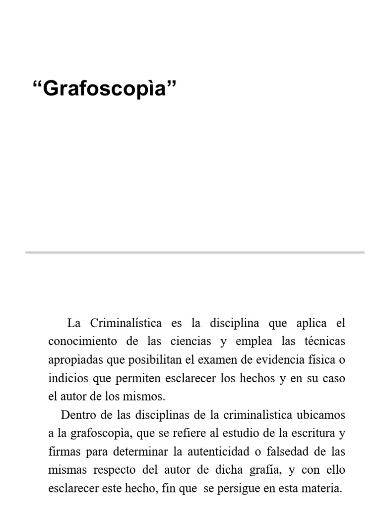 Introducción a la Grafoscopía | PDF | Escritura | Grafología