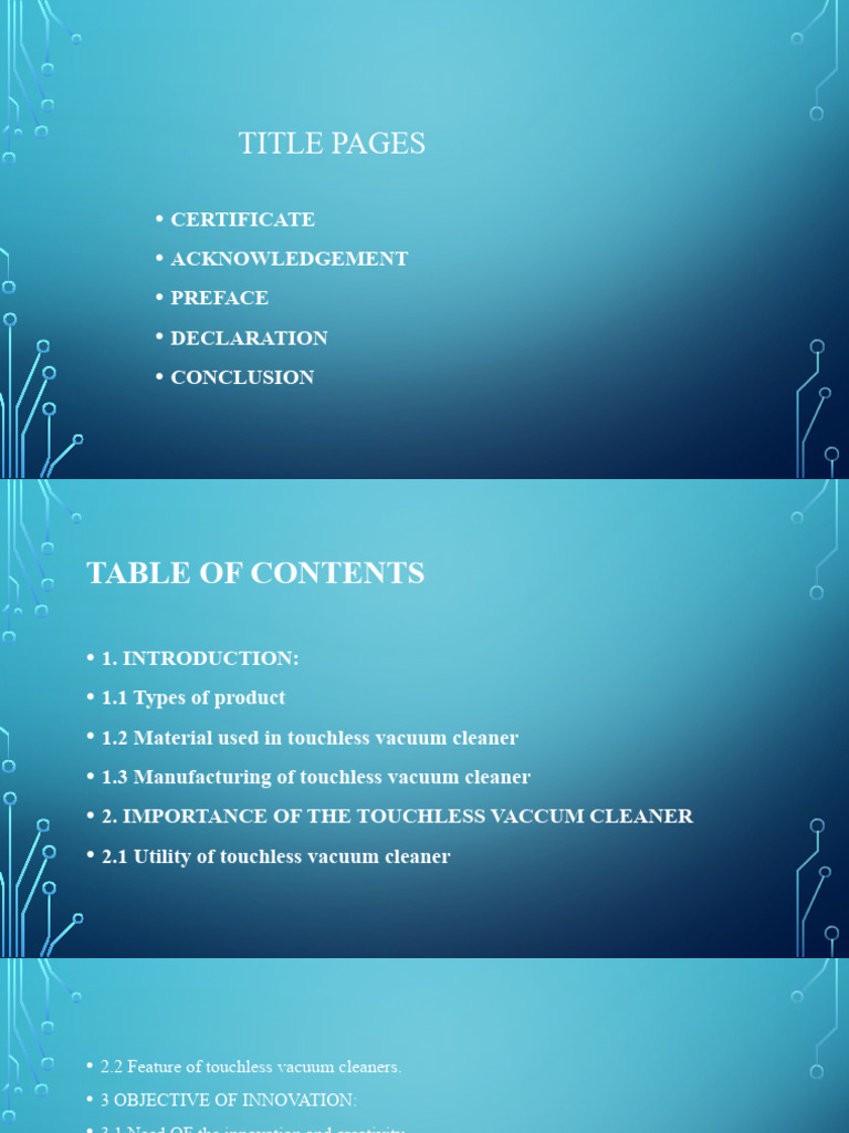 Title Pages: Certificate Acknowledgement Preface Declaration Conclusion ...