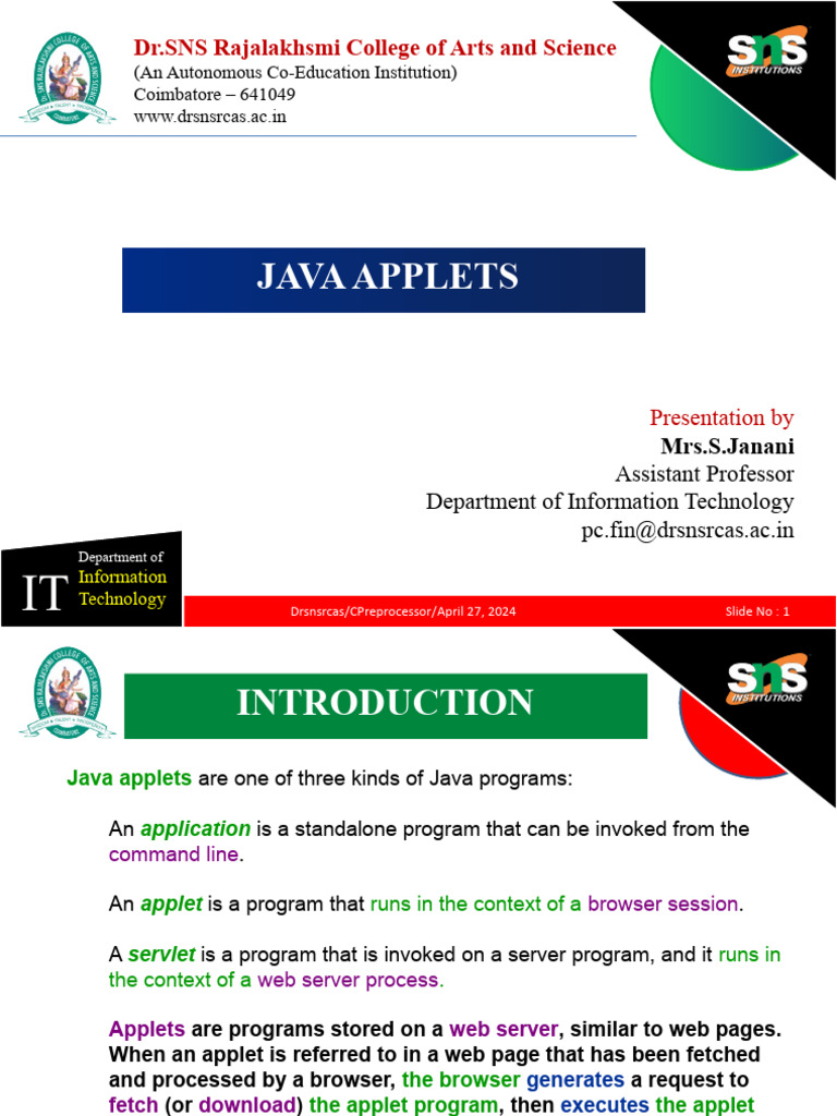 4.java Applets | PDF | Java (Programming Language) | Networking 4.java Applets | PDF | Java (Programming Language) | Networking