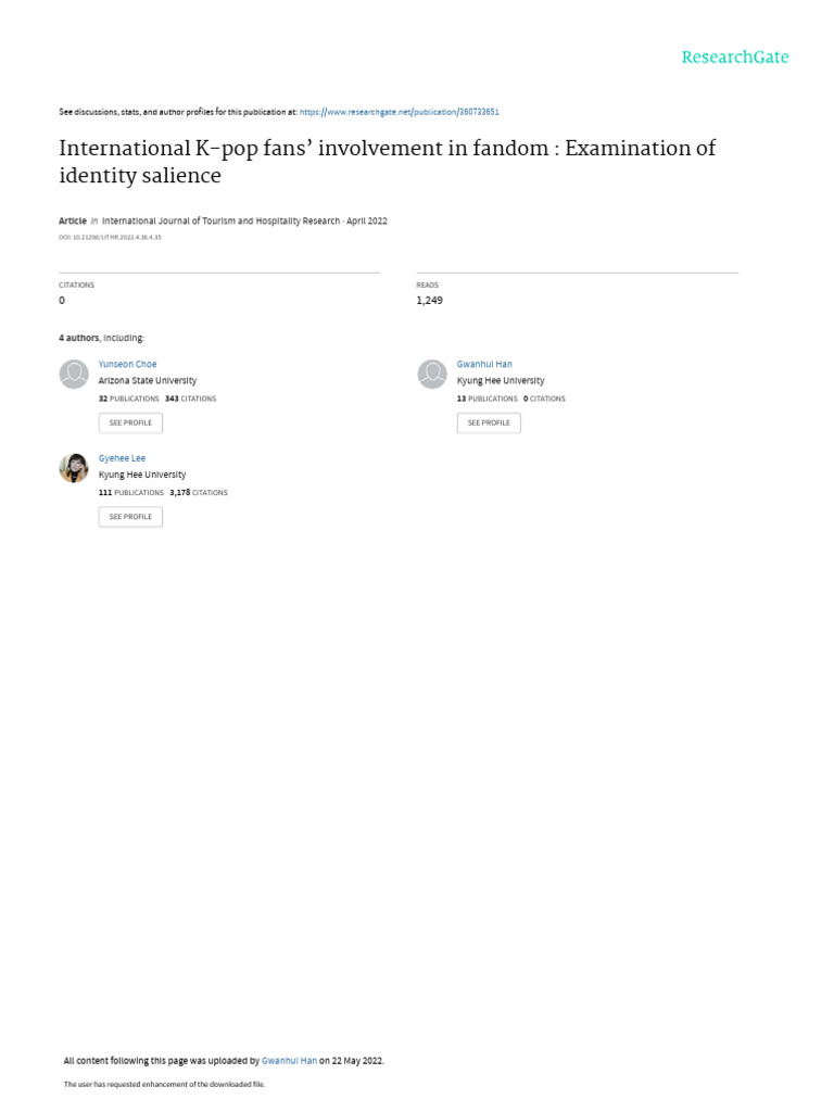 Intl Fans in Kpop | PDF | Survey Methodology | Identity (Social Science)