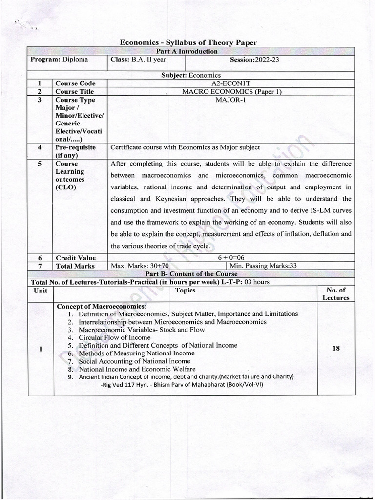 Economics Updated Major 0001 | PDF