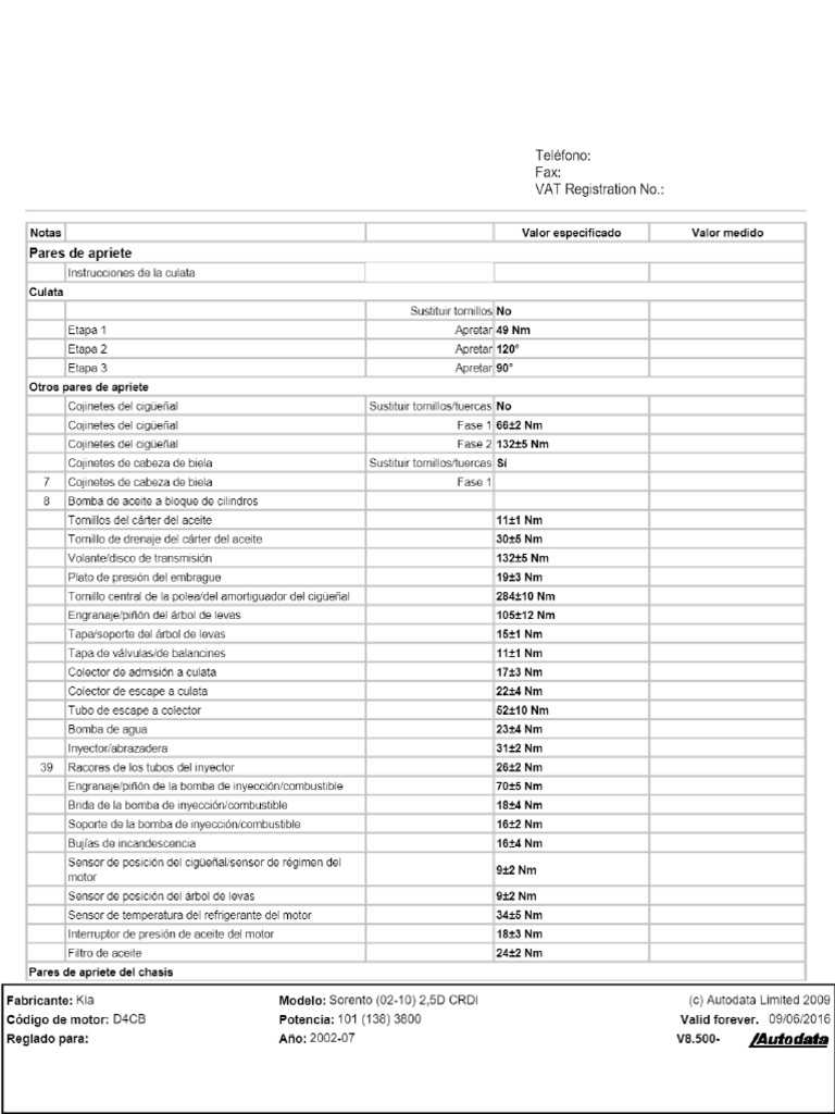 d4cb Sorento Technical Data - PDFCOFFEE.COM | PDF