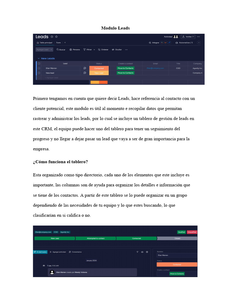 Modulo Leads Alina-Fusionado | PDF | Gestión de la relación con el cliente | Software